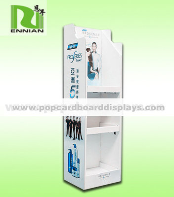 Tired POS floor display stand with metal hooks for stationery /kitchen ware etc supplier
