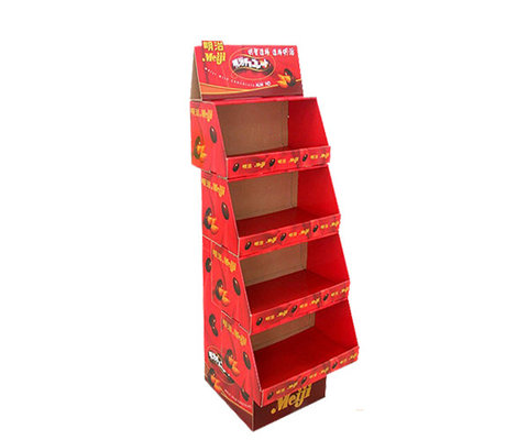 Yellow 2 Layers cardboard pop display Stand , Retail Store displays supplier