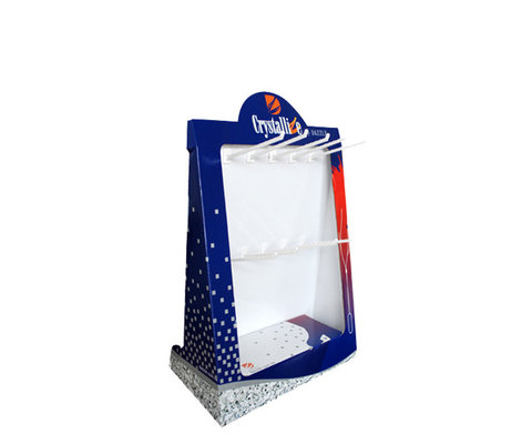 custom POP cardboard accessories counter display box with hooks can hold bags or blaster supplier