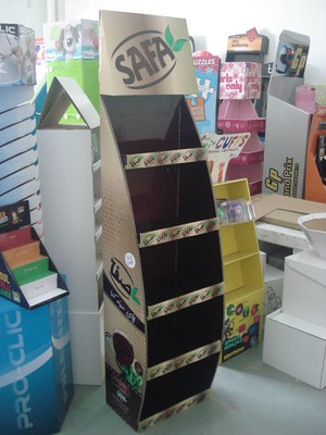 Waterproof Pos Supermarket Corrugated Cardboard Cookies Dsiplay Stand supplier