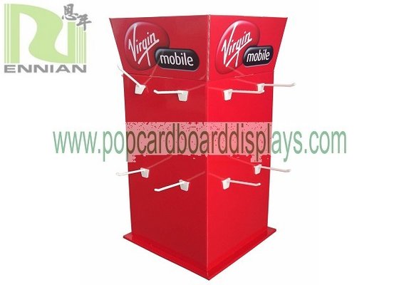 Red Floor Wall Hanging Cardboard Display Stand Rack For Christmas Gift Card supplier