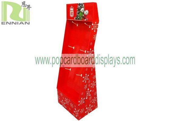 Red Floor Wall Hanging Cardboard Display Stand Rack For Christmas Gift Card supplier