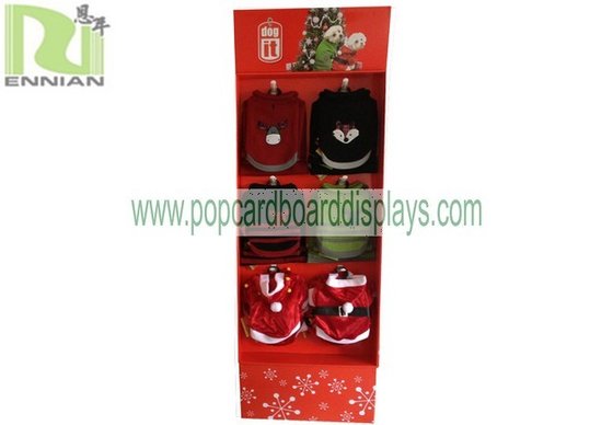 Red Floor Wall Hanging Cardboard Display Stand Rack For Christmas Gift Card supplier