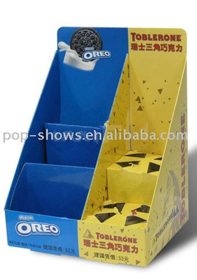Fashion Foldable Cardboard Counter Display Stands For Snacks supplier