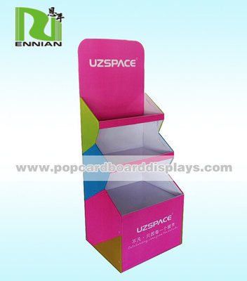 Printable Customized cardboard floor display stand for LED lamp , easy assemble supplier