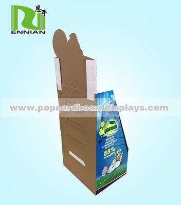 Printable Customized cardboard floor display stand for LED lamp , easy assemble supplier