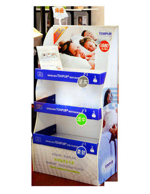 Pos Pillow Point Of Sale Display Rack / free standing cardboard displays supplier
