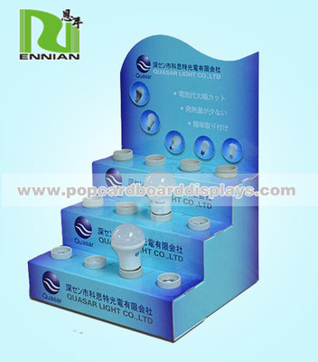 Blue Accepted Custom Logo Bulb Cardboard Counter Displays Easy To Assemble supplier
