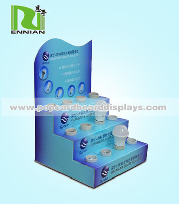Blue Accepted Custom Logo Bulb Cardboard Counter Displays Easy To Assemble supplier