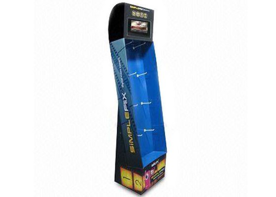 Pos Cardboard Hook Display Stand With Screen , Environment Friendly supplier