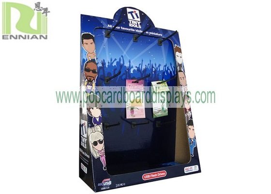 Folding Style Standing Cosmetic POP Cardboard Displays With Hooks For Face Mask supplier