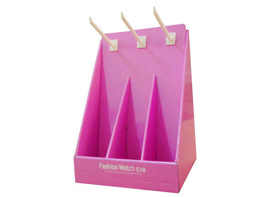 Folding Style Standing Cosmetic POP Cardboard Displays With Hooks For Face Mask supplier
