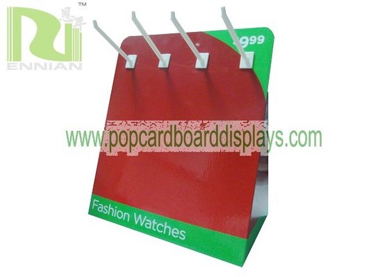 Folding Style Standing Cosmetic POP Cardboard Displays With Hooks For Face Mask supplier