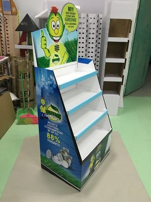 Advertising Lamp floor standing display / creative cardboard pop displays supplier