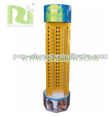 Rotating Round Cardboard Eyeglasses Display Stands For Promoting , Full Color Printed supplier