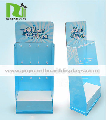 Economical POP Cardboard Displays , Custom Cardboard Sidekick Display With Hooks supplier