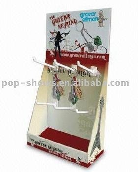 Supermarket advertising POP Cardboard Displays Hook Design in Retail Pens supplier