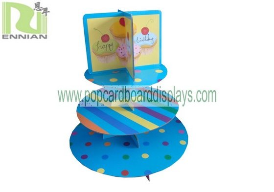 Paper Material POP Cardboard Displays , Disposable Style 3 tier cupcake stand supplier