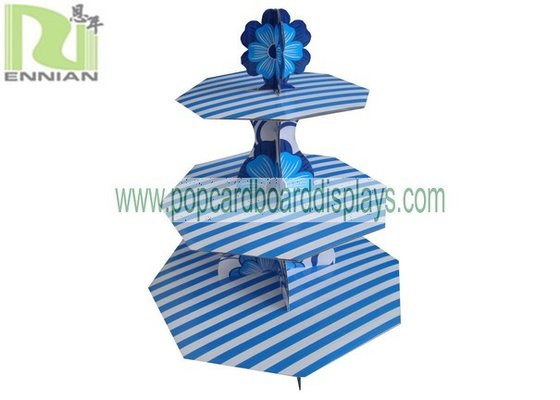 Paper Material POP Cardboard Displays , Disposable Style 3 tier cupcake stand supplier
