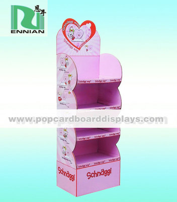 Fashion Cosmetic Cardboard Floor Display Stand Upright Design supplier