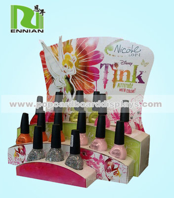 Cosmetic Shop Floor Stand POP Cardboard Displays , Nail Polish Display Rack supplier