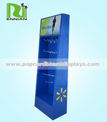 Easy assembling POP Cardboard Displays , Fashion Wigs Shop Cardboard Hook Display Stand supplier