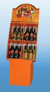 Convenient Paper Material Cardboard Pallet Display , Liquor Bottle folding display stands supplier