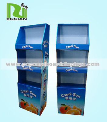 Pos Supermarket cardboard pop displays , assemble cardboard floor display stands supplier