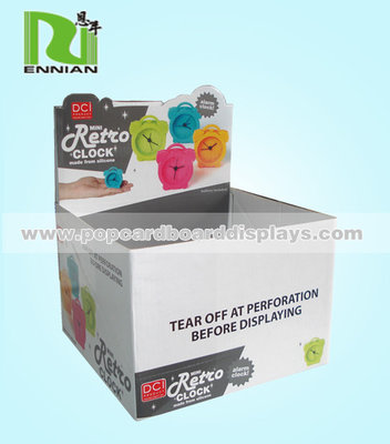 Green color corrugated cardboard display stand shelf with hooks supplier