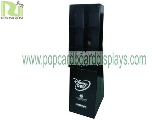 10 Inch Black Color Corrugated Cardboard Display Stand For Dvd Point Of Sale supplier