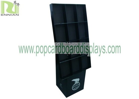 10 Inch Black Color Corrugated Cardboard Display Stand For Dvd Point Of Sale supplier