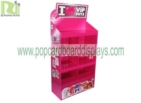 Glossy Recycled Pink Cardboard Pallet Display For Toys With Offset Printing supplier