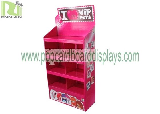 Glossy Recycled Pink Cardboard Pallet Display For Toys With Offset Printing supplier