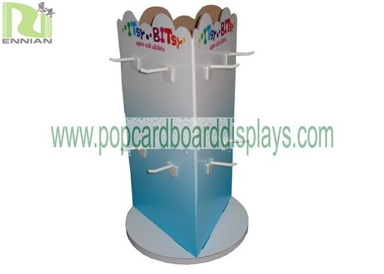 Four Way Varnish Cardboard Pdq Spinner Display Racks With Hook Stand For Shop supplier
