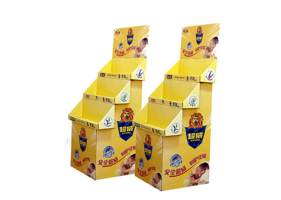 Yellow Bread Cardboard Display Stands , Cardboard Display Shelves For Shop supplier