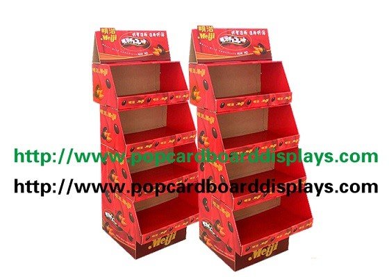 Yellow Bread Cardboard Display Stands , Cardboard Display Shelves For Shop supplier
