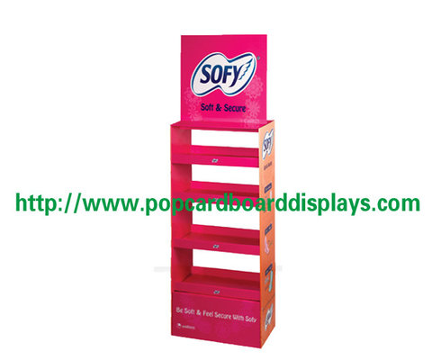 Trade Show Double Side Corrugated Plastic Displaysanitary Towel Display Stand supplier