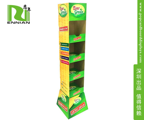 Green Eco Friendly Cardboard Floor Displays For Supermarket Food Or Vegetable Promotion supplier