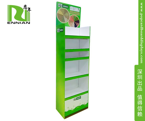 Green Eco Friendly Cardboard Floor Displays For Supermarket Food Or Vegetable Promotion supplier