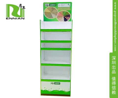 Green Eco Friendly Cardboard Floor Displays For Supermarket Food Or Vegetable Promotion supplier