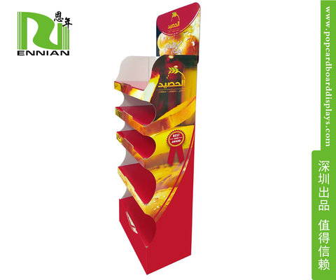 Printing 5 Tier Bread / Snack Cardboard Floor Displays Rack For Promotion supplier