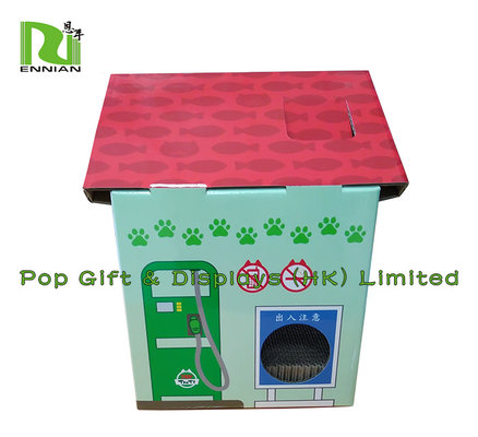 Customization Cardboard Cat Scratcher House Display For Pet Retailers , Eco Friendly supplier