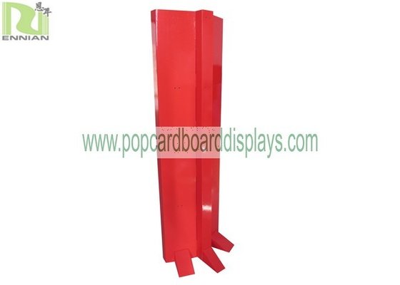 Red Cardboard Display Stand With Hooks And Stan Holder For Advertising supplier