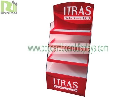 Screen Printing Cardboard Floor Displays Recyclable For Led Lamp supplier