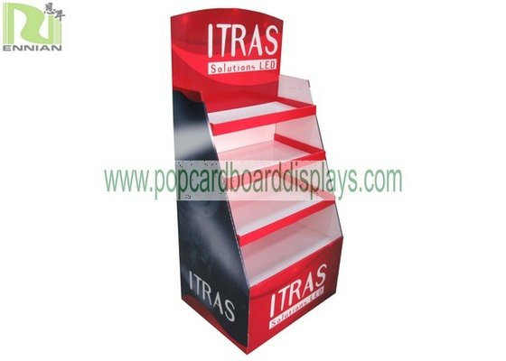 Screen Printing Cardboard Floor Displays Recyclable For Led Lamp supplier