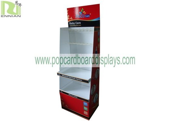 custom POS cardboard display for supermarket display with metal pegs or plastic pegs suit for blister products supplier