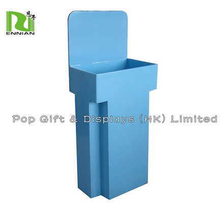 Blue Cardboard Dump Bin for Floor , Single Cell White Bin Retail Store Display supplier