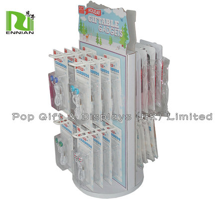 Custom Cardboard Earphone Display Stand , Rotating Display Stand For Earphone supplier