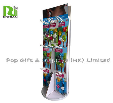 Free Standing Cardboard Spinner Display Racks Of Cute Ear Buds supplier