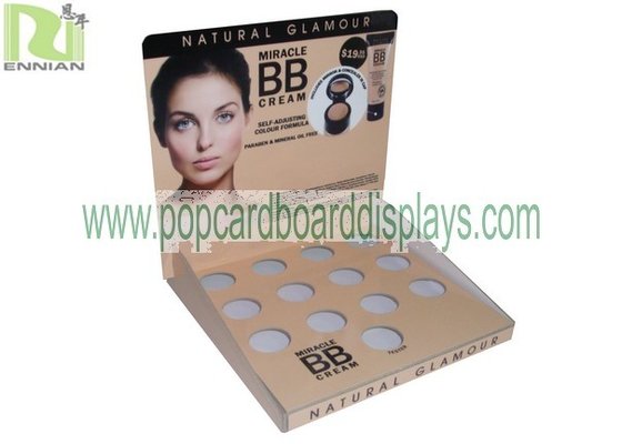 BB Cream Pop Custom Cardboard Holes Counter Display Cosmetic Point Of Sale Display supplier